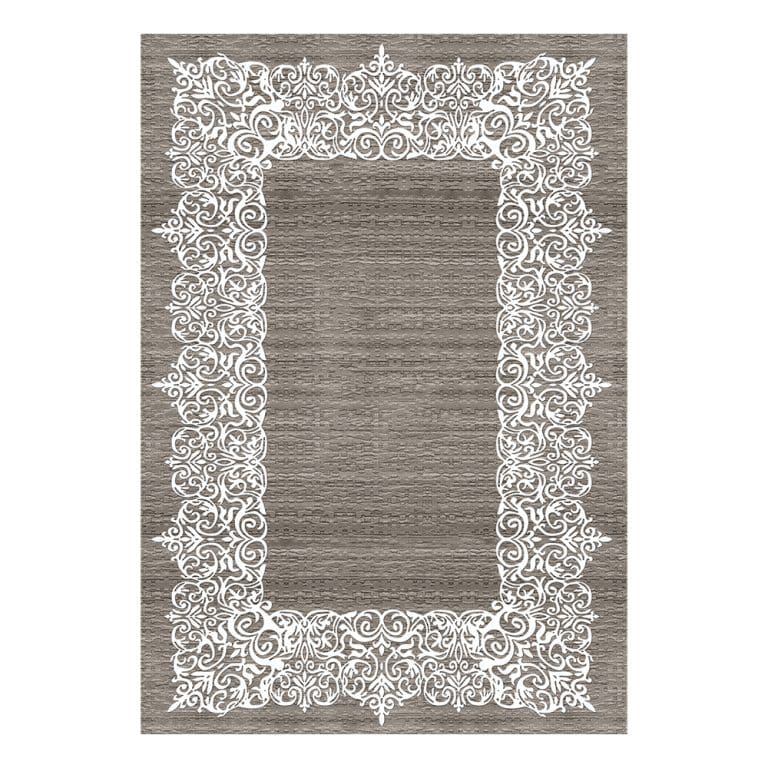 Modevsa: Chenille Traditional Patterned Carpet Rug: (200x300)cm, Grey ...