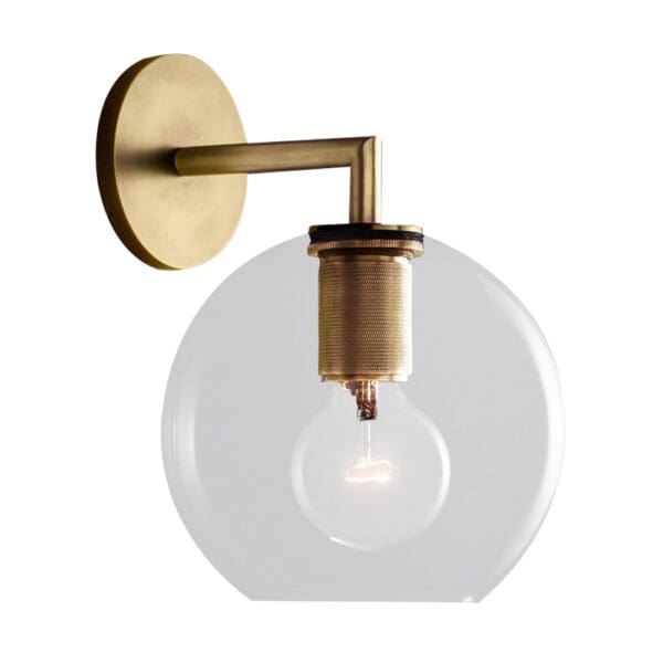 Domus: Glass Wall Lamp: E27, (D18xH28)cm, Gold | TACC