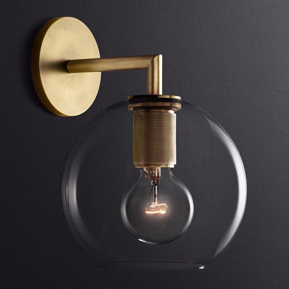 Domus: Glass Wall Lamp: E27, (D18xH28)cm, Gold | TACC